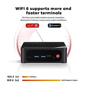 Beelink SER5 MAX Mini PC, AMD Ryzen 7 5800H (8C/16T, up to 4.4GHz), 16GB RAM 500GB PCle3.0 SSD, Mini Gaming Computer Support 4K Triple Display/WiFi6/BT5.2/USB3.2/DP+HDMI/Type-C