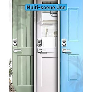 Zowill Keyless Entry Door Lock with 2 Lever Handles, Electronic Keypad Deadbolt, Auto-Locking, Anti-Peeping Password, Digital Smart Code Door Lock, Front Door Handle Sets, Satin Nickel