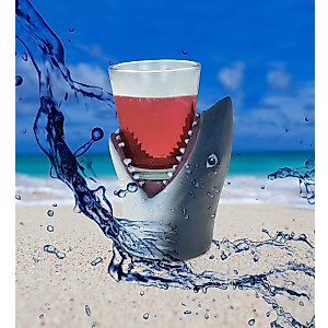 Puzzled Cool Shark Head Shot Glass - Novelty Glassware Home And Bar Liquer Accessory, Fun Ocean Life Shooter for Espresso And Alcohol Drinks - 4 Inches