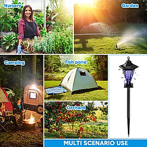 4 Pack Solar Bug Zapper Outdoor Waterproof Mosquito Zapper Outdoor Mosquito Repellent Trap Solar Powered Bug Lights for Outside Fly Mosquito Killer Outdoor for Home Camping Backyard (Elegant Style)