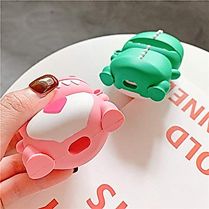 UR Sunshine AirPods Case, Super Cute Funny Baby Dinosaur Shape Soft Silicone Case Cover Protective Skin for Apple AirPods1&2-Green