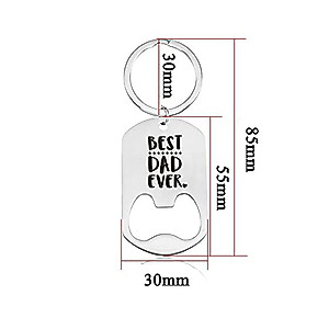 Best Dad Ever Bottle Opener Keychain for Dad Daddy Papa Father Husband Birthday Present Anniversary Father's Day Gifts