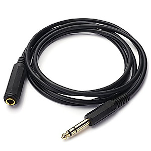 Disino 1/4 Inch Male to Female Stereo Extension Cable Gold Plated Quarter inch Headphone Extension Cable Cord- 6FT/1.8 Meters