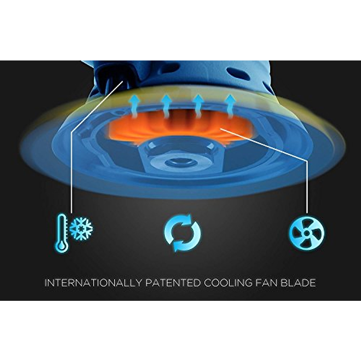 AirVANTAGE Palm-Style, Industrial-Grade Electric Sander Kit with Power Supply CENTRAL-VACUUM with Low-Profile Pad (6": 3/32- Hook & Loop)