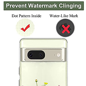 Unov Compatible with Pixel 7 Case Clear with Design Soft TPU Shock Absorption Slim Embossed Pattern Protective Back Cover for Pixel 7 5G 6.3inch (Flower Bouquet)