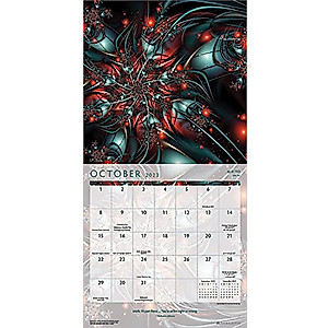 Fractal Cosmos 2023 Wall Calendar: The Mathematical Art of Alice Kelley | 12" x 24" Open | Amber Lotus Publishing
