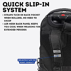 J World New York Kids' Sparkle Rolling Backpack, Speed, One Size