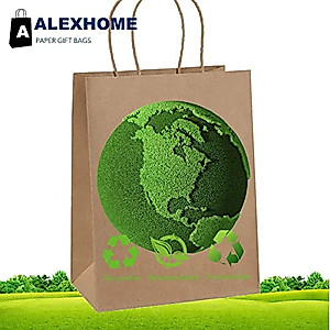 AlexHome 30 Pcs Brown Paper Bags with Handles,5.8 x 3.2 x 8.2 Inches,Size Small,Paper Gift Bags,Kraft Paper Bags Bulk for Grocery/Business Owners/Shopping/Party/Goody/Retail/Takeouts/Birthday/christmas,Brown,Small,30 Pcs