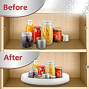 Lazy Susan Turntable 2 Pack, Non Skid Large Lazy Susan Turntable for Cabinet and Refrigerator, Plastic Rotating Turn Table, 10 Inch - by RamPro