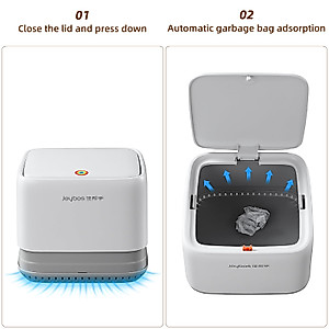 MOPALL Mini Desk Trash Can with Lid, Countertop Trash Can 0.5 Gallon, Small Garbage Can Table Top Trash Can, Tiny Waste Basket for Vanity, Office, Bedroom, Car (White, Square)