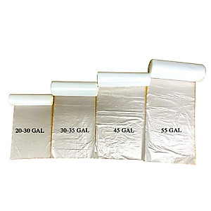 50-55 GAL Semi-Clear Trash bags Trash Can Liner Clear Garbage Bags, large trash bin, thick trash bags for Home, Hospital, Wastebaskets, Recycling, Storage, Outdoor.(50 Count) (50-55 Gallon)