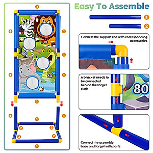 Shooting Game Toy for 5 6 7 8 9 10+ Years Old Boys Girls, 2pk Foam Popper Air Guns with Animal Shooting Target and 24 Foam Balls Bullet,Indoor Outdoor Activity Games, Birthday Easter Gifts for Kids