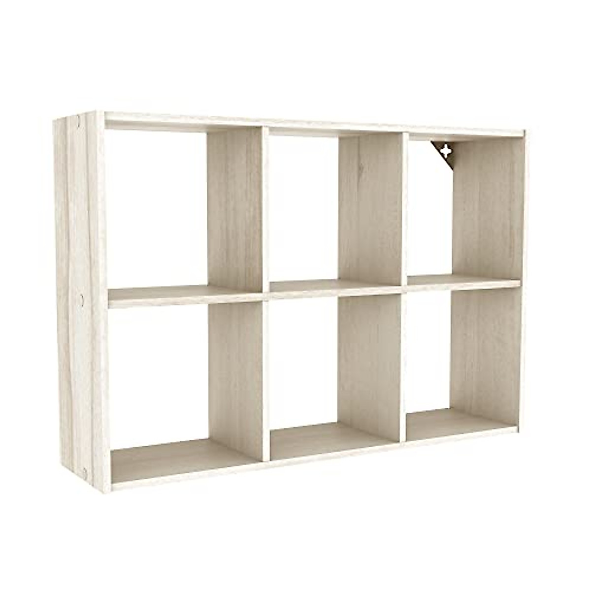 ClosetMaid 5430 Mini 6-Cube Desktop or Wall Mount Organizer, Bleached Walnut