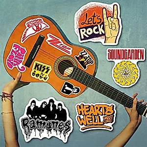 500 PCS Rock Band Stickers Pack Colorful VSCO Waterproof Stickers, Cute Aesthetic Stickers. Water Bottle, Laptop, Phone, Skateboard Stickers for Girls - Boys - Adults -teens .., Vinyl Sticker, guitar decals stickers (heavy metal, rock n roll)…