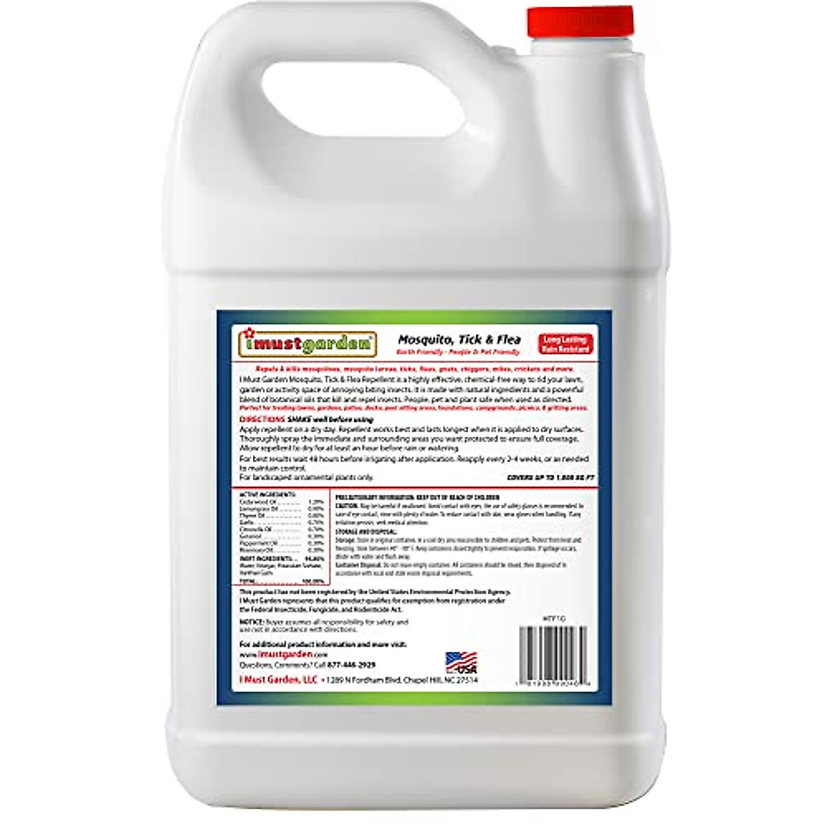 I Must Garden Outdoor Yard Spray – Ready to Use: Kills & Repels Mosquitos, Ticks, Fleas, and Other Biting Insects – Powerful Blend of Natural Essential Oils – Safe for People, Pets & Plants – 1 Gallon