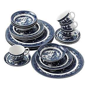 Johnson Brothers Willow Blue 20 Piece Dinnerware Set, Service for 4