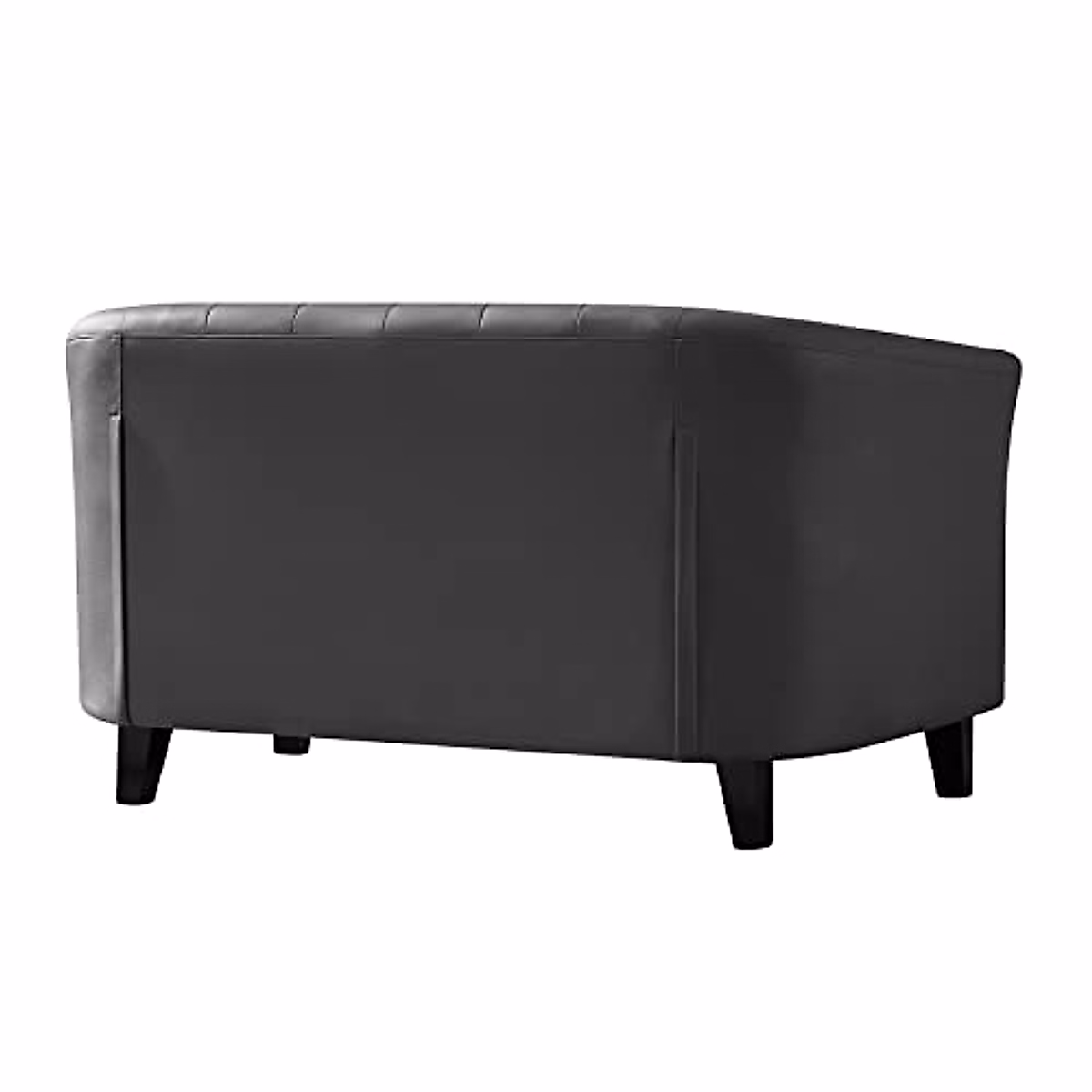 Husbedom 50 Inches Loveseat, Small Air Leather Couch for Small Spaces, Mini Sofa with Button Tufted Décor for Bedroom, Love Seats Furniture, Living Room, Bedroom, Apartment, Dorm, Dark Gray