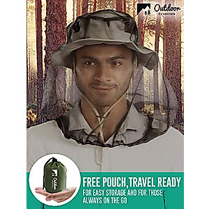 Bug Head Net Mesh - Bug Face Netting for Hats - Insect Net Mask Cover from Gnats, No-See-Ums & Midges with Extra Fine Fly Screen Holes - Outdoor Protection for Men & Women