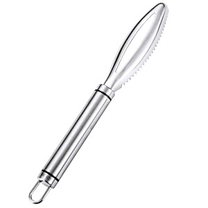 304 Stainless Steel Fish Scale Remover - Saw Teeth Descaler Tool - Easy Scaling Fish Scraper - Suitable for All Fish Types - Perfect for Chefs and Home Cooks