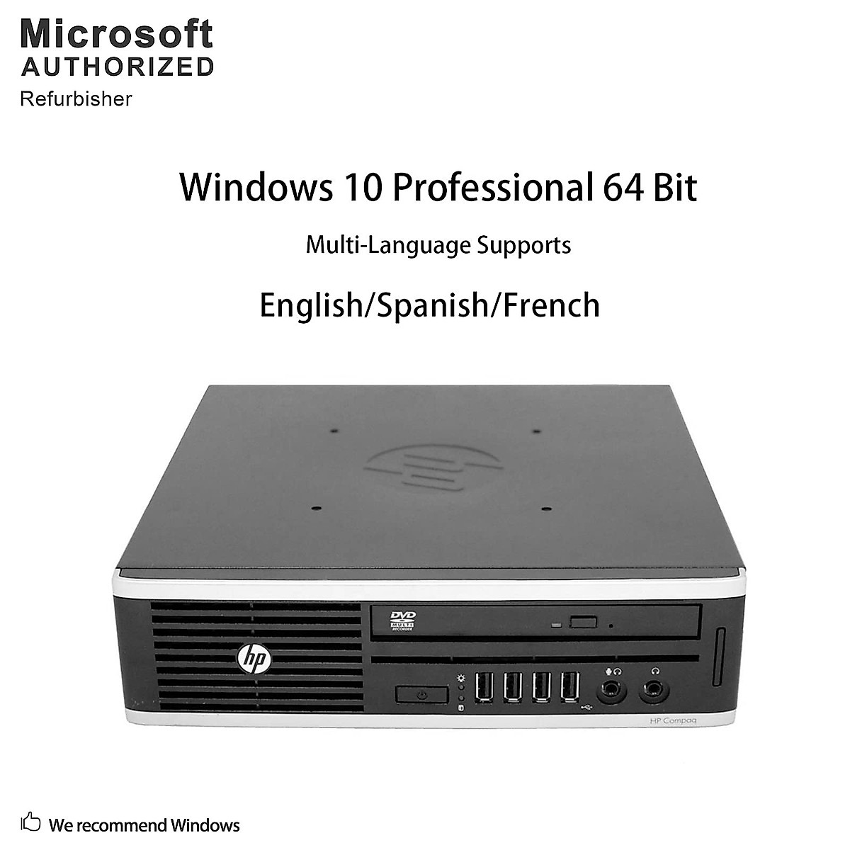 HP Elite 8200 Ultra Slim Desktop PC - Intel Core i5-2400S 2.7GHz 8GB 128GB SSD Windows 10 Professional (Renewed)