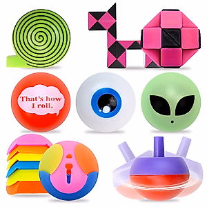 Bulk Toys - 1.38 Inch Mini Toys - 100 Pcs Prizes for Kids - Party Favors for Kids - Birthday Favors Tiny Kid Gifts - Pinata Stuffers Goody Bag Stuffers Easter Egg Fillers - Vending Machine Toys