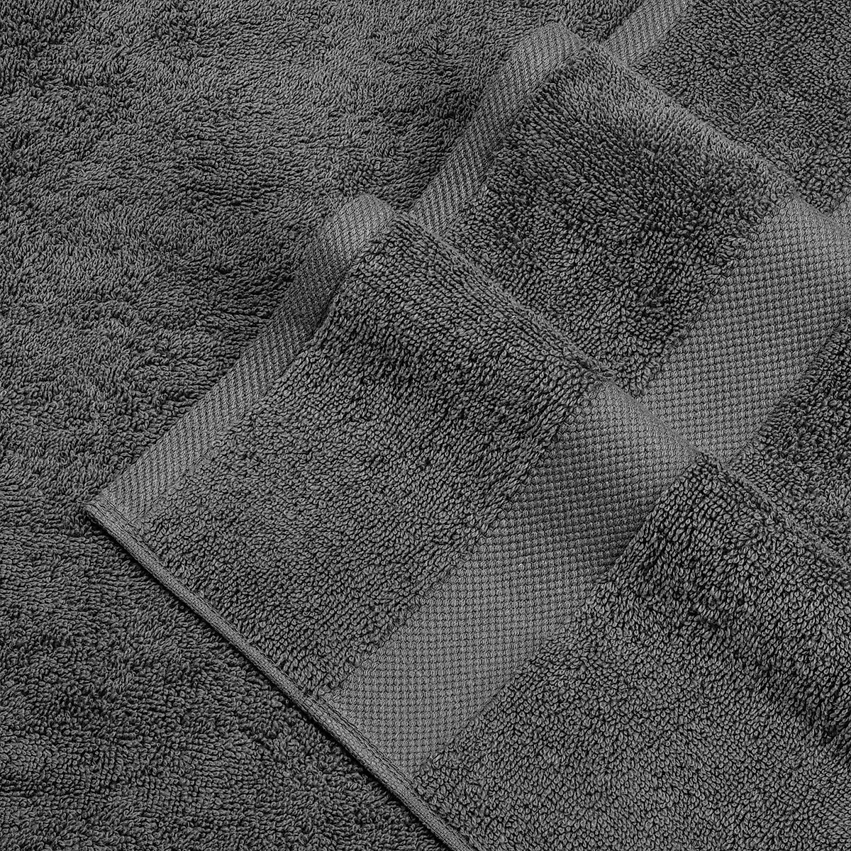 Wealuxe Charcoal Bath Towels Set of 4, Cotton Body Towel for Hotel, Gym, Spa, Soft Extra Absorbent Quick Dry Towels for Bathroom 27x52 Inch