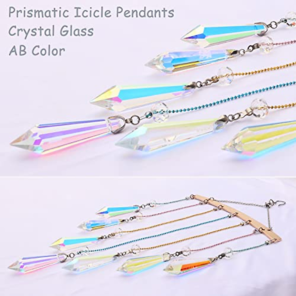 Suncatcher, 7 Crystal Prismatic Sun Catcher Rainbow Maker Hanging Ornament for Indoor Outdoor Window Home Garden Christmas Party Wedding Decor