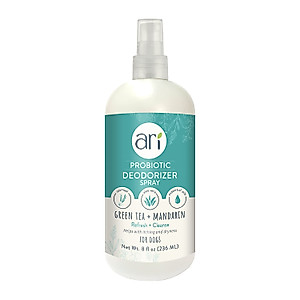 Ari Probiotic Deodorizer Spray for Dogs (8 oz) – Green Tea & Mandarin Scent – pH-Balanced, Long-Lasting Freshness, Sulfate-Free, Gentle for All Breeds
