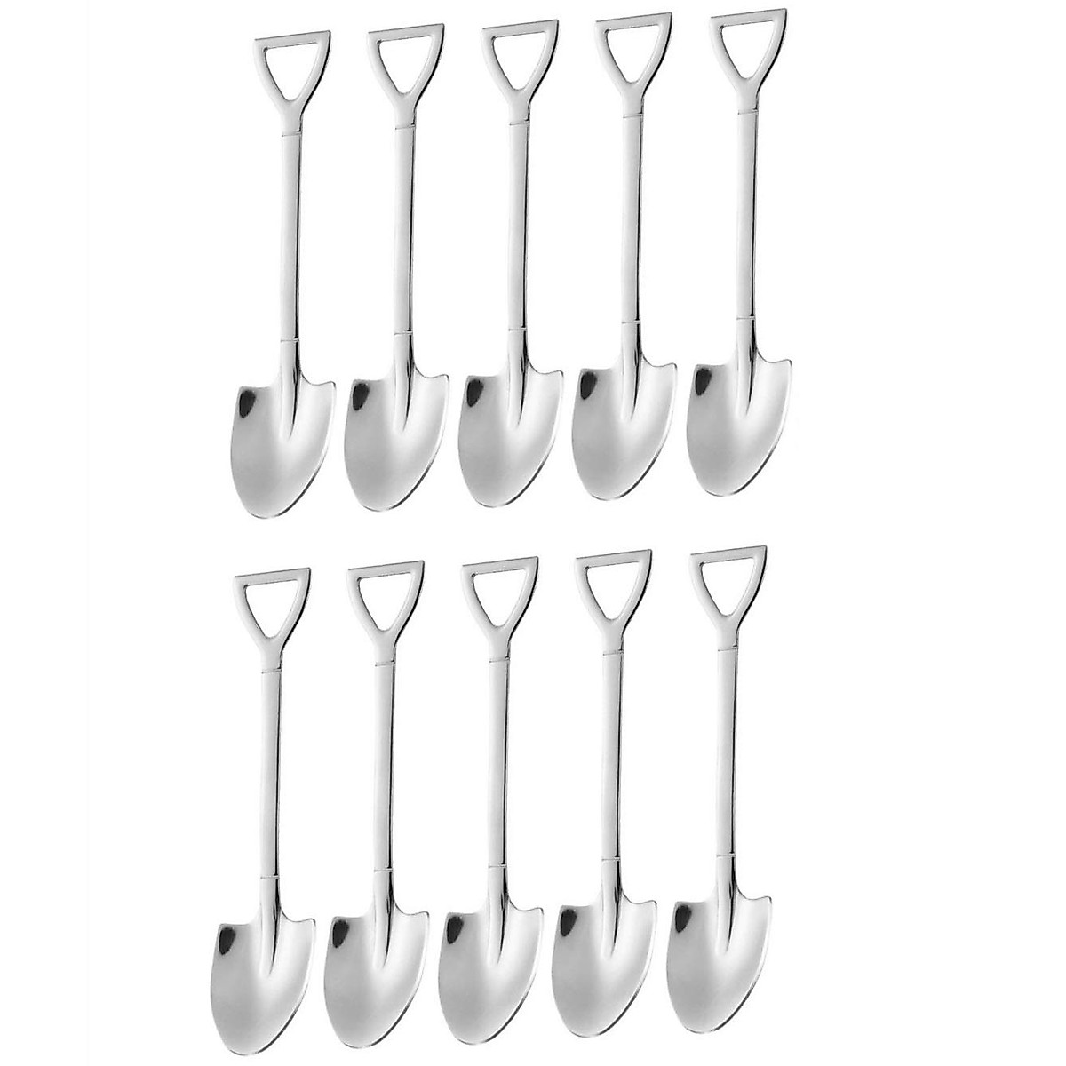 10 Pack Dessert Spoon 6 inch Shovel Shape Stainless Steel Spoons Ice Cream Fruit Spoon for Home Kitchen or Restaurant