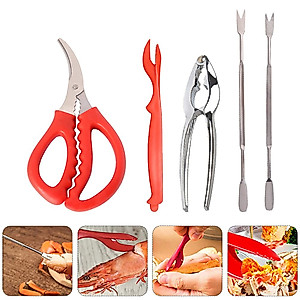 Hemoton 1 Set 8pcs Crab Eating Tool Lobster shellers Crab Leg Forks Lobster Picks Crab Tool Lobster Shell Opener Shrimp Lobster Utensils Seafood Utensils shelled Stainless Steel Appliance