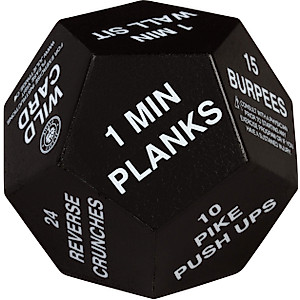 Exercise Dice Cube for Fitness, Gym Workouts, WOD, Home Bodyweight HIIT, and Adult Sports Training - 3 Inches in Diameter - 12 Sided (White (Intermediate))