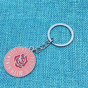 xyqcy One Direction Gift Treat People with Kindness Keychain for Harry Merch Fans Jewelry for Her & Him, Mother Daughter Sisters Friends Friendship, Birthday Valentines Anniversary Christmas