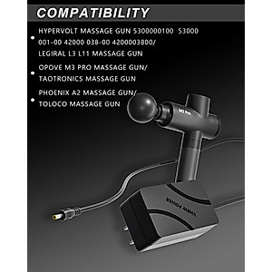 VHBW Charger Replacement for Opove M3 Pro Massage Gun Charger Compatible with Opove G3 Pro Massage Power Cord