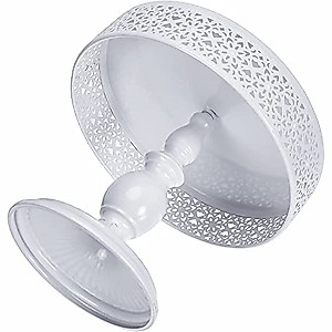 Peohud 3 Pack White Metal Cake Stands, 8"/10"/12" Round Cupcake Dessert Display Stand for Wedding, Birthday Party, Anniversary, Gatherings, White