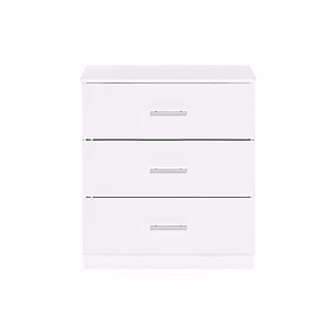 Furinno Tidur Simple Design Dresser, 3-Drawer Handle, Solid White