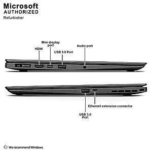 Lenovo 2nd Gen ThinkPad X1 Carbon 14in HD+ Laptop Computer, Intel Dual Core i7-4600U CPU up to 3.3GHz, 8GB RAM, 240GB SSD, HDMI, 802.11ac, Bluetooth, Windows 10 Professional (Renewed)
