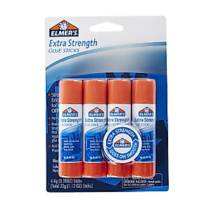 Elmer's Extra Strength Glue Sticks, Washable, 8 Grams, 4 Count