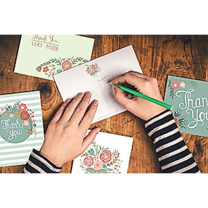 One Jade Lane - Floral Festival Thank You Cards (Self-mailer) POSTCARDS "Postage Saver" (Set of 40).