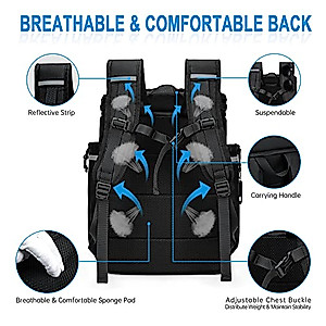 Backpack Coolers Insulated Leak Proof, 45 Cans Beach Cooler Backpack Large Capacity, Lightweight Ice Chest Backpack, Waterproof Soft Cooler Bag Lunch Backpack for Men Women Camping Hiking (Black)