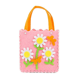 TOYANDONA 6Pcs Sewing Kit for Kids, Creative Kids Handbag Cartoon Nonwoven DIY Handbag Kit for Girls Kit Crafts and Arts