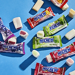 HI-CHEW Assorted Bulk Bag, 35.3oz | 185+ Count Individually Wrapped | Green Apple Strawberry Mango Grape | Soft & Chewy Taffy Candy | Made with Immensely Juicy Fruit Flavors | Individually Wrapped