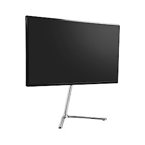 ynVISION.DESIGN Modern Studio TV Floor Stand, Mount & Easel with Adjustable and Swiveling Viewing Angle 49-70 inch (Chrome)