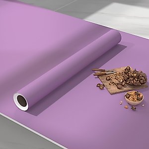 VIOPVERY Contact Paper 15.7"x393" Solid Light Purple Wallpaper Peel and Stick Wall Paper Waterproof Easily Removable Self-Adhesive Film Wall Covering for Kitchen Countertop and Cabinet Shelf