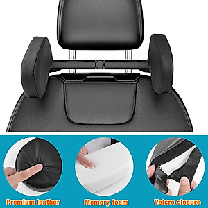 JZCreater Car Headrest Pillow, Head Neck Support Pillow, Car Seat Headrest for Kids, 180° Adjustable U Shaped Car Sleeping Pillow Cushion for Kids Adult (Black)