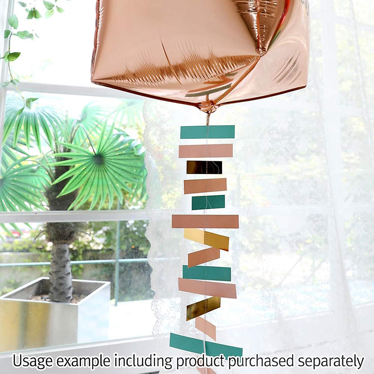 ebabyland 2Pack Teal and Rose Gold Confetti Garland Streamers Party Decorations bachelorette party decorations rose gold birthday decorations paper garland baby shower decorations for girl banner