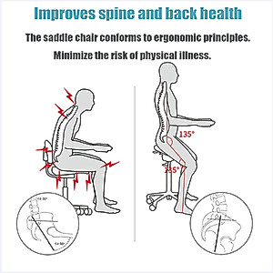 SFKLYU Adjustable Saddle Stool Ergonomic Saddle Stool Chair Split Style Saddle Seat Chair Backrest with Ankle for Home Office Dental Clinic,B