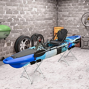 DC DICLASSE Kayak Storage Rack, Aluminum Freestanding Kayak Stand with 165 LBS Capacity, Foldable Portable Kayak Paddle Holder for Indoor and Outdoor