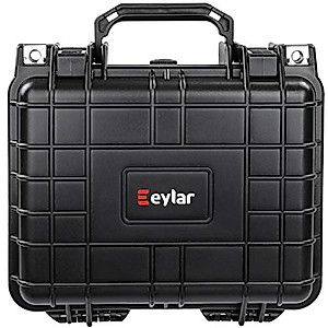 Eylar Small 10.62" Deep Gear, Equipment, Hard Camera Case Waterproof with Foam (Black) TSA Standards