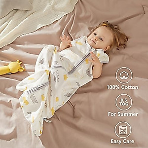 TILLYOU Sleep Sack 2 Pack - Baby Wearable Blanket with 2-Way Zipper, Extra Soft Cotton Sleeveless Sleeping Bag for Infants, Gray Grown, 18-24 Months