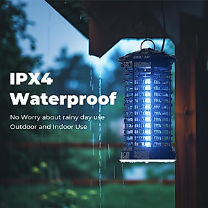 YISSVIC Bug Zapper Outdoor Indoor Waterproof Electric Mosquito Fly Zapper Killer Effective 4200V Plug in for Home Patio Office Courtyard